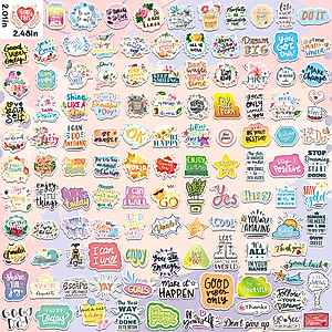 300 Pieces Inspirational Quote Stickers for Teens Students Teachers, Motivational Stickers for Water Bottles Women, Aesthetic Laptop Decals Waterproof Vinyl Positive Stickers for Planners Scrapbooking