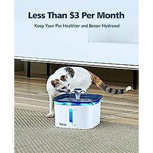 Veken 4 Pack Replacement Filters & 4 Pack Replacement Pre-Filter Sponges for 95oz and 67oz Automatic Pet Fountain Cat Water Fountain Dog Water Dispenser