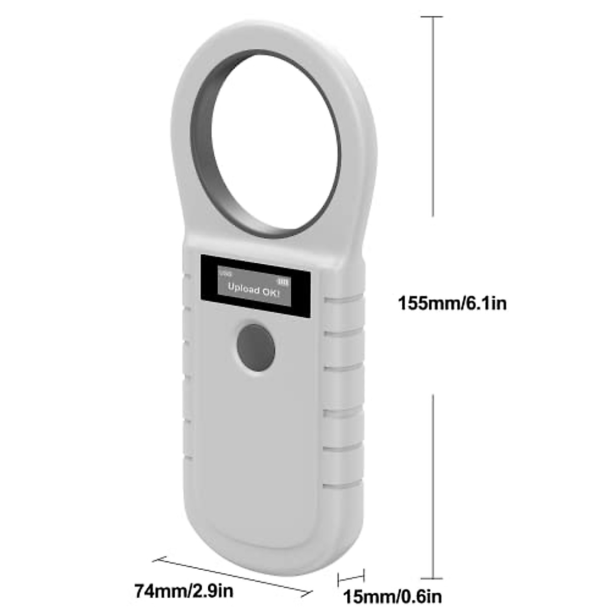 Alacrity Bluetooth Animal Microchip Tag Reader Scanner Wireless RFID Animal Handheld Reader Pet ID Scanner Rechargeable Animal Chip Scanner Pet Tag Scanner FDX-B(ISO 11784/11785) ID64 RFID