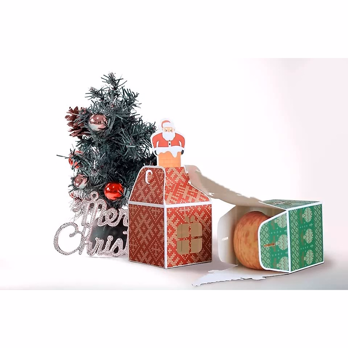 7Rivers Christmas Treat Boxes Set of 12- Small Christmas Gift Boxes Perfect for Ornaments, Small Gifts, Candy, Cookies, Favors