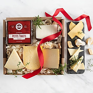 igourmet Spanish Cheese Tasting Gift Box - Includes Spanish Manchego Cheese, Mahon Reserva Cheese, Idiazabal Cheese and Murcia al Vino Cheese From Spain - Mini Toast Crackers, and Cheese Knife
