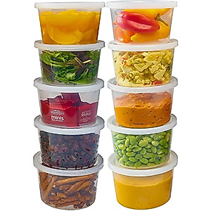 RiverBlue Deli Food Storage Containers With Lids 16 oz. /Freezer Safe/Microwaveable/Meal Prep/Airtight Lids/Take Out/Disposable/Leak Proof/Buffets/Stackable (24 PACK) Extra Hard Plastic.