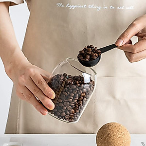 IVAILEX Glass Jars with Cork Lids, Candy Jar with Lid, Coffee jar for Counter, Cookie Jar with Airtight Lids, Clear Glass Jar for Candy, Tea, Coffee Bean, Sugar, Spices, Apothecary etc (450ml/15oz)