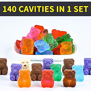 CAKETIME Gummy Bear Molds Candy Molds - 1" Gummy Molds Bear Large Chocolate Molds Silicone 4 Pack LFGB Pinch Test Approved Best Food Grade Silicone Molds