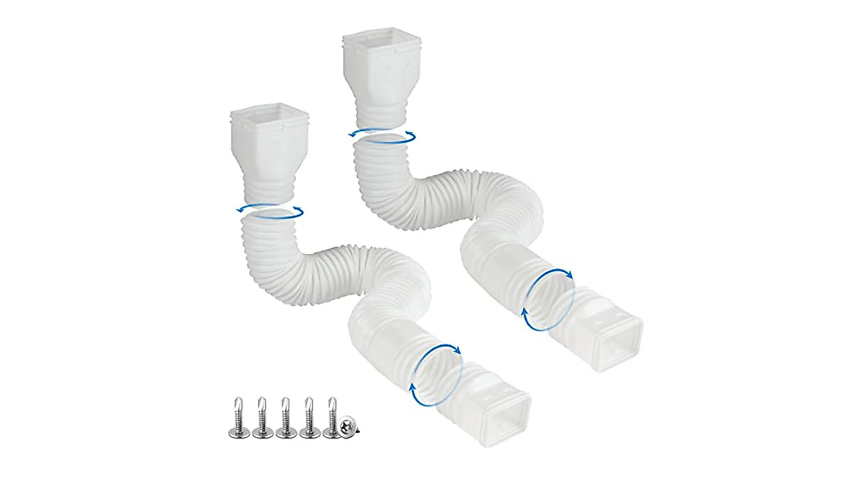 Plusgutter 2-Pack Rain Gutter Downspout Extenders - Extendable & Durable