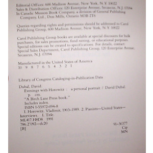 Evenings With Horowitz: A Personal Portrait