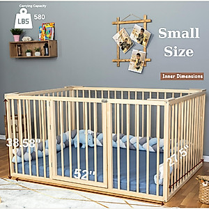 Montessori Floor Bed Small Size 52x27.5" / Height 38.58'' | Pine Tree Toddler Bed Frame, Wood Bed Frame | Gift For Kids Room Decor Special Bed 52x27.5'' (Small)