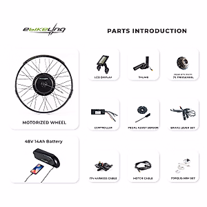 EBIKELING Waterproof Ebike Conversion Kit with Battery Direct Drive 700C Front or Rear Wheel Electric Bike Conversion Kit Ebike Battery & Charger Included 1500W 1200W Electric Bike for Adults