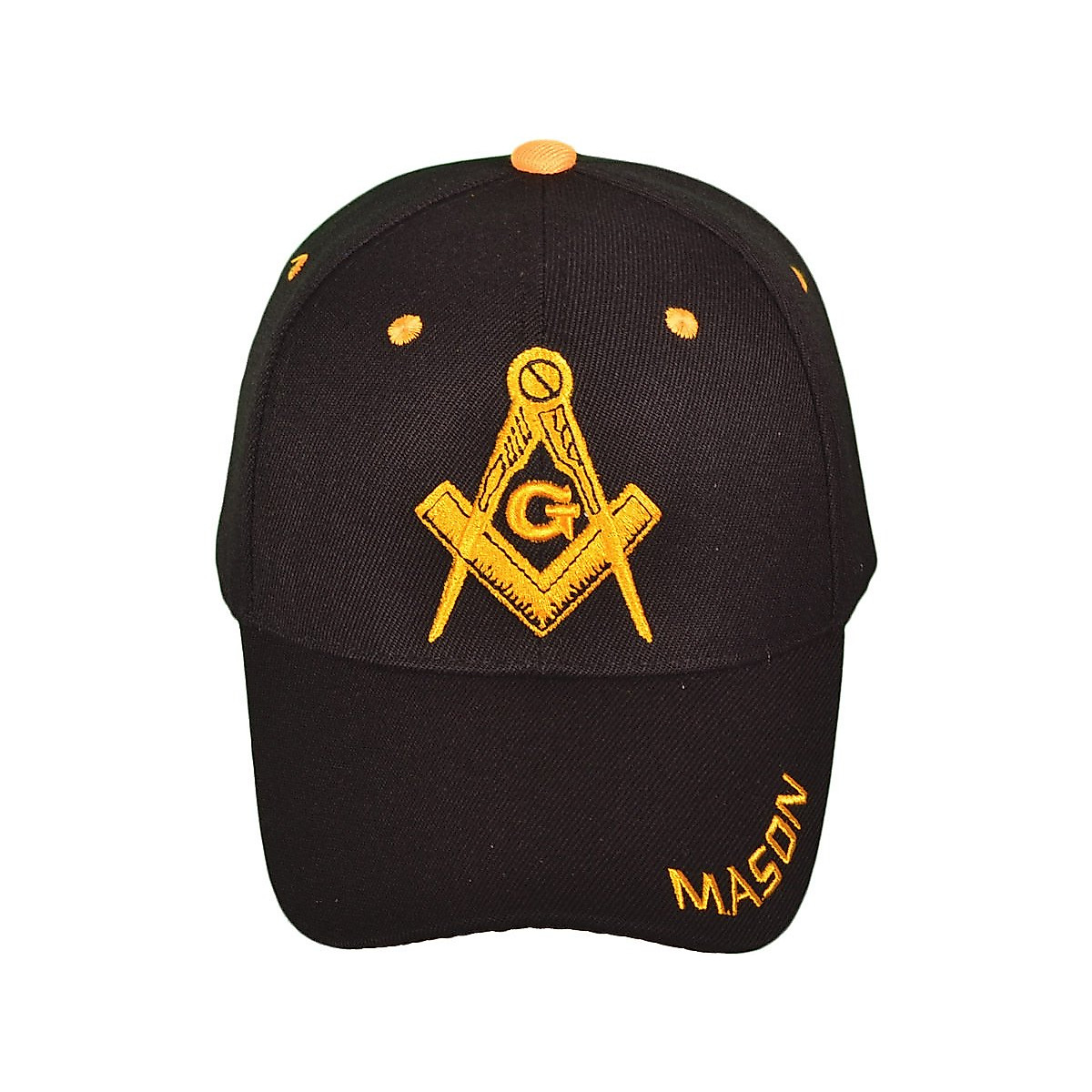 AborenCo Freemason Mason Symbol Adjustable 3D Embroidery Baseball Cap Hat (Black)