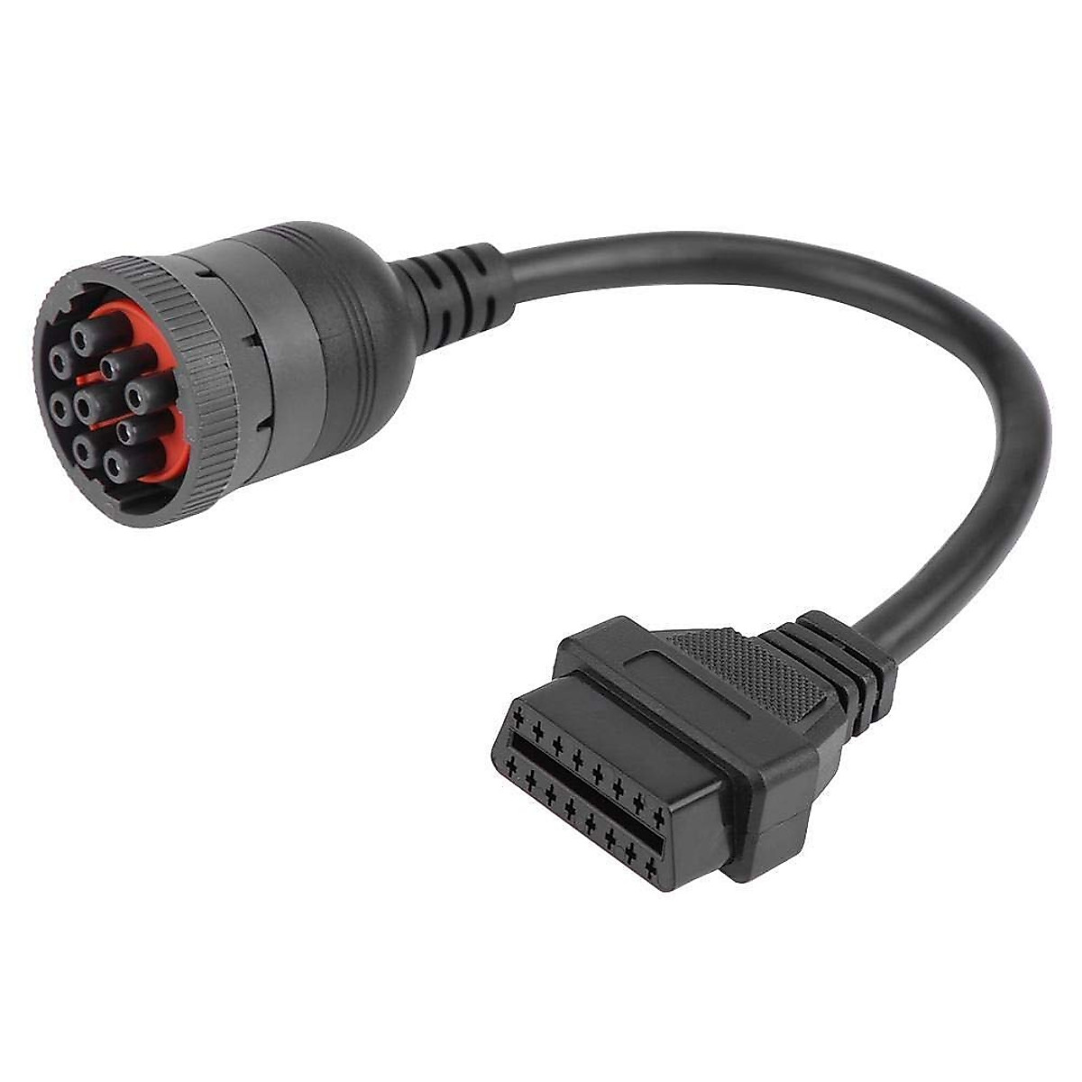 Maxmartt Obd2 9 Pin Adapter,Truck Diagnose Interface Female 16 Pin OBD2 9 Pin Adapter Cable for Automotive Diagnostic Tool