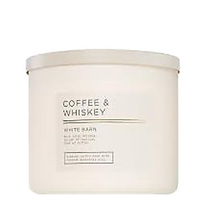 White Barn-Bath & Body Works- Coffee and Whiskey Candle 3 Wick EDT 14.5 OZ Burns 25-45 Hours