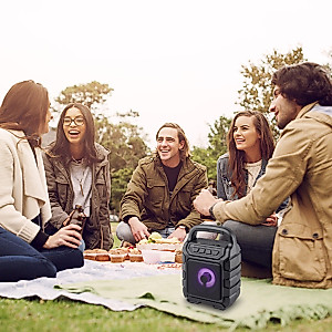 iLive ISB199B Wireless Tailgate Party Speaker, with LED Light Effects and Built-in Rechargeable Battery, Black