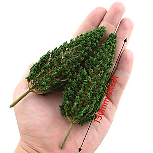 MARRTEUM Garden Landscape Model Dark Green Pine Tree 5 Inch(130 MM) Model Scene Accessory for Making Architecture Sand Table and Station Platform Model, 10 PCS