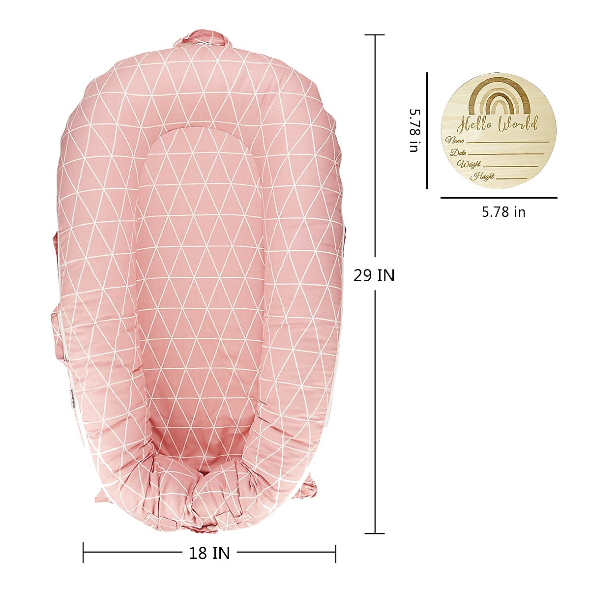 Sweety Baby Newborn Lounger Cover for DockATot Deluxe, 100% Cotton Cover for Dock A Tot (Pink)