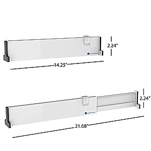 Lavish Home Expandable Drawer Divider and Organizer – Set of 2 Adjustable Household Separators for Kitchen, Dresser, Bedroom, Bathroom and More