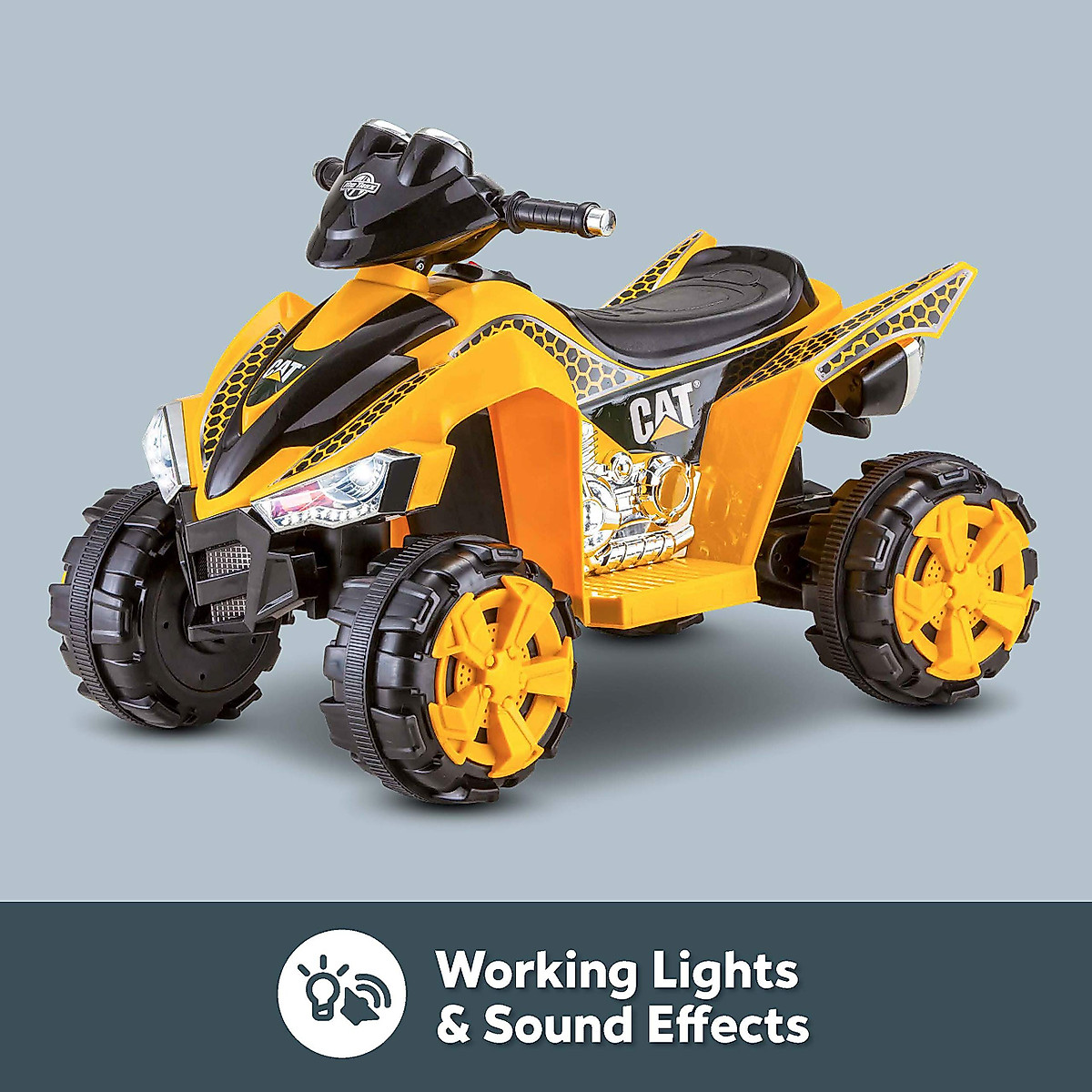 Kid Trax Caterpillar ATV Toddler Ride On Toy, 6 Volt Battery, 3-5 Years, Max Rider Weight of 60 lbs, Single Rider, CAT ATV