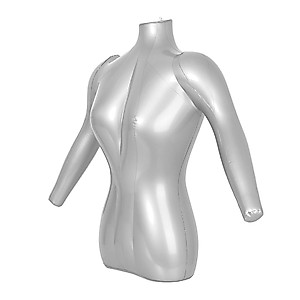 Newsmarts Inflatable Female Mannequin Half Body with Arms Torso Top Shirt Form Display Dummy Model