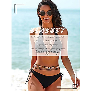 ELABEST 50inch Plus Size African Waist Beads Belly Chain Non-Stretching Tie-on Bead Body Jewelry Accessories for Women and Girls (5)