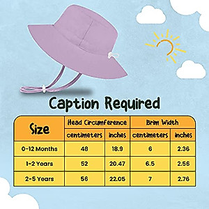 Protective Baby Sun Hat with UPF 50+ Protection Adjustable Infant Summer Beach Bucket Hats for Boy & Girl Breathable Toddler Swim Pool Play Sunhat with Wide Brim 2-5 Years Lavender (50-54 cm)