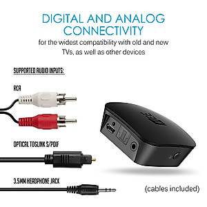 MEE audio Connect T1N1 Bluetooth wireless headphone system for TV - includes Connect Bluetooth audio transmitter and N1 wireless neckband in-ear headphones