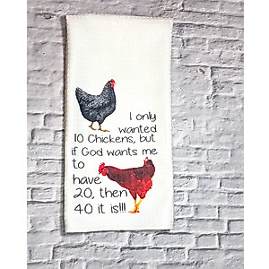 Chicken Hand Towel Humor - Funny Chicken Towel for Chicken Lovers - Chicken Math