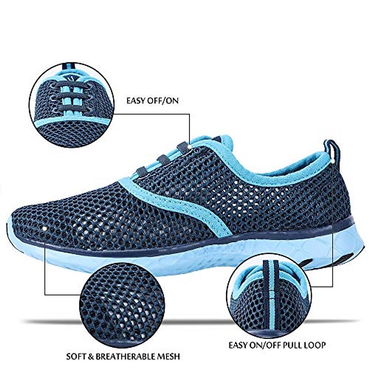 ALEADER Women's Quick Drying Aqua Water Shoes Blue 9 D(M) US