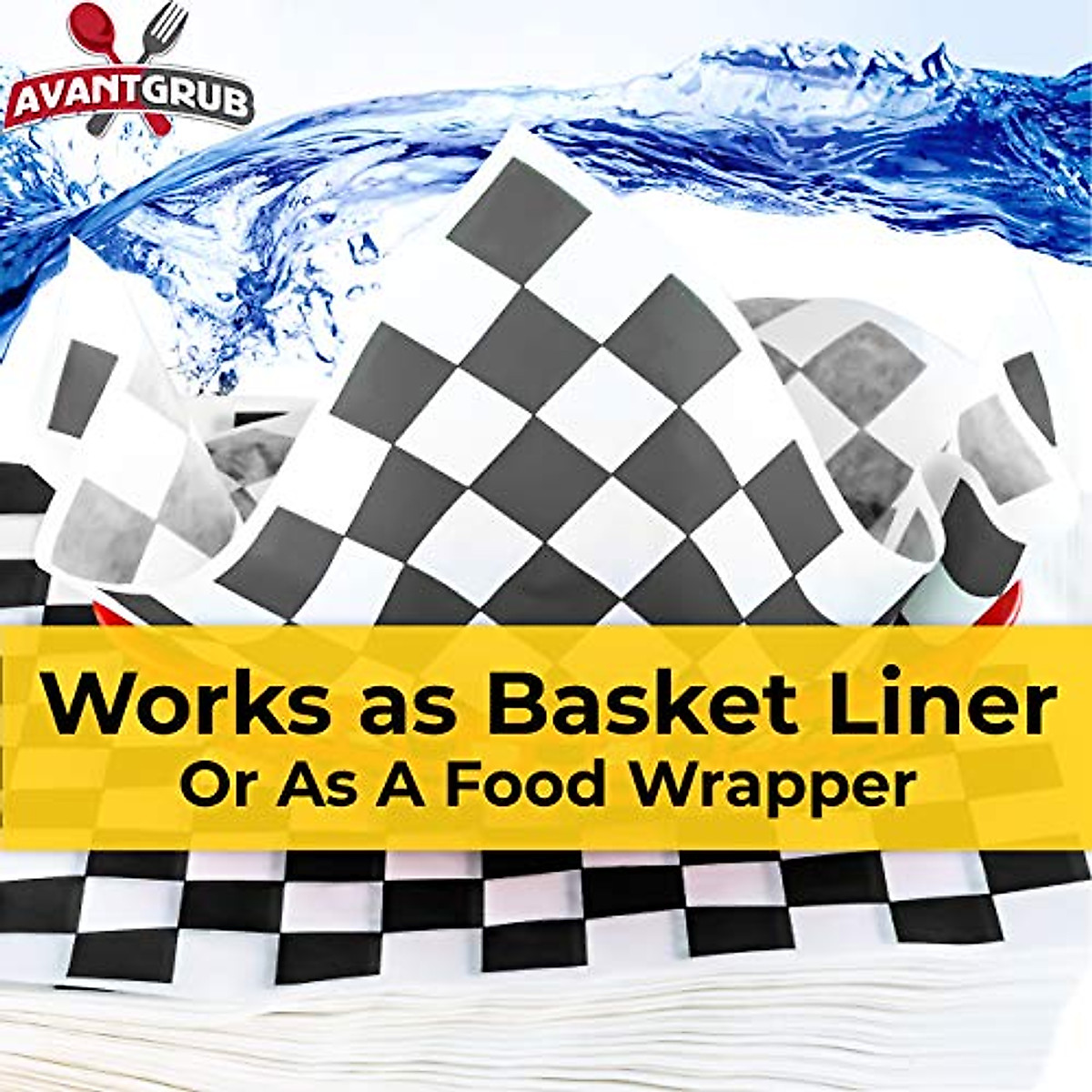 Extra Large, Grease Resistant Black Sandwich Liner 300 Sheet Pack. Microwave Safe 15x15 in Wax Paper Deli Wrap for Restaurants, Churches, BBQs, Concession Stands, School Carnivals, Fairs. Made in USA