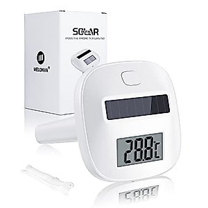 Solar Digital Pool Thermometer Floating Easy Read Large Display LCD Screen Solar Powered No Batteries Needed Fahrenheit Celsius 150C