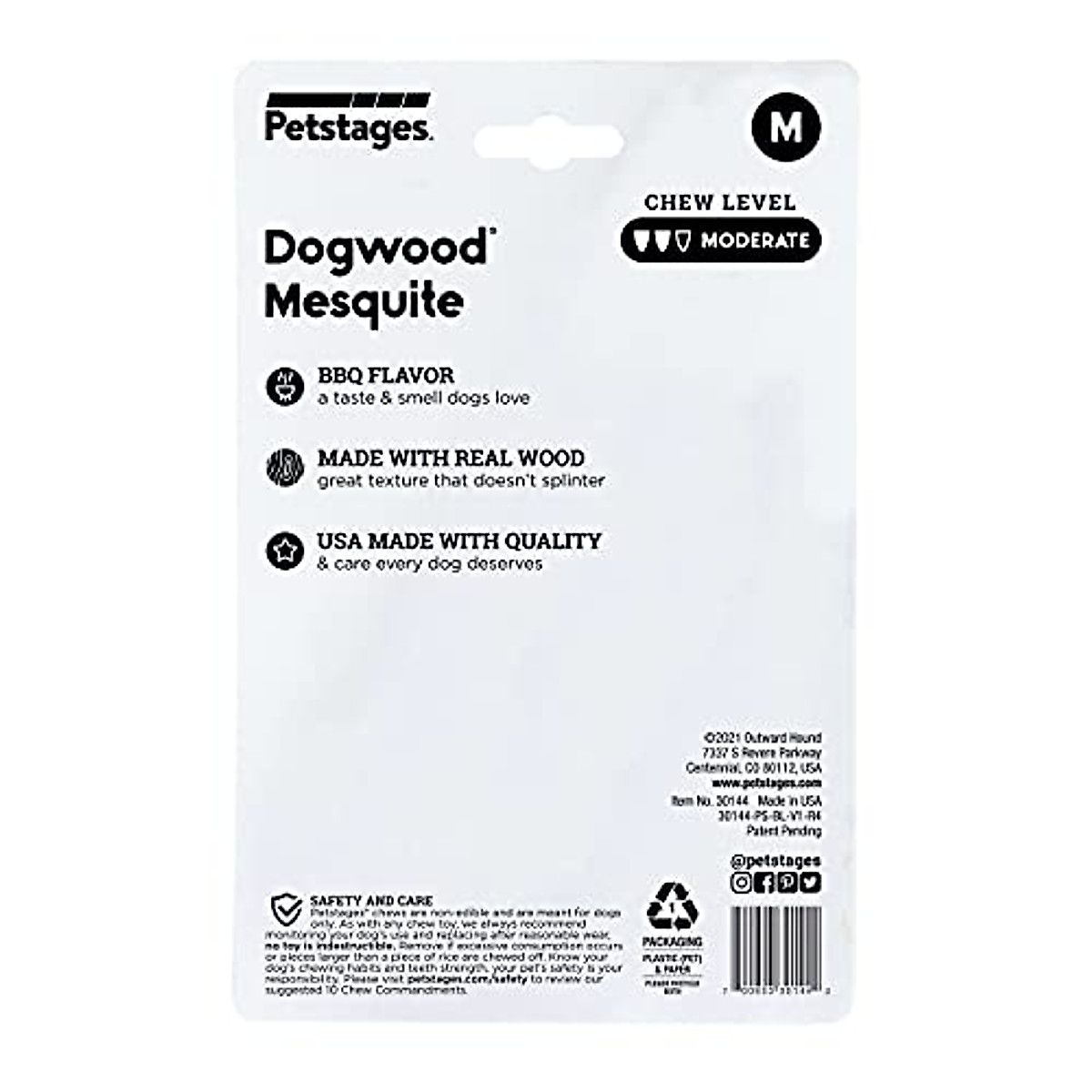 Petstages Dogwood Wood Alternative Dog Chew Toy, Mesquite, Medium