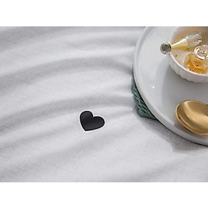 Omelas Kids Heart Love Twin Duvet Cover Set Black and White Teens Girls Lovely Heart-Shaped Pattern Striped Reversible Bedding Soft Breathable Quality Brushed Microfiber (3 Pcs,XD,T)