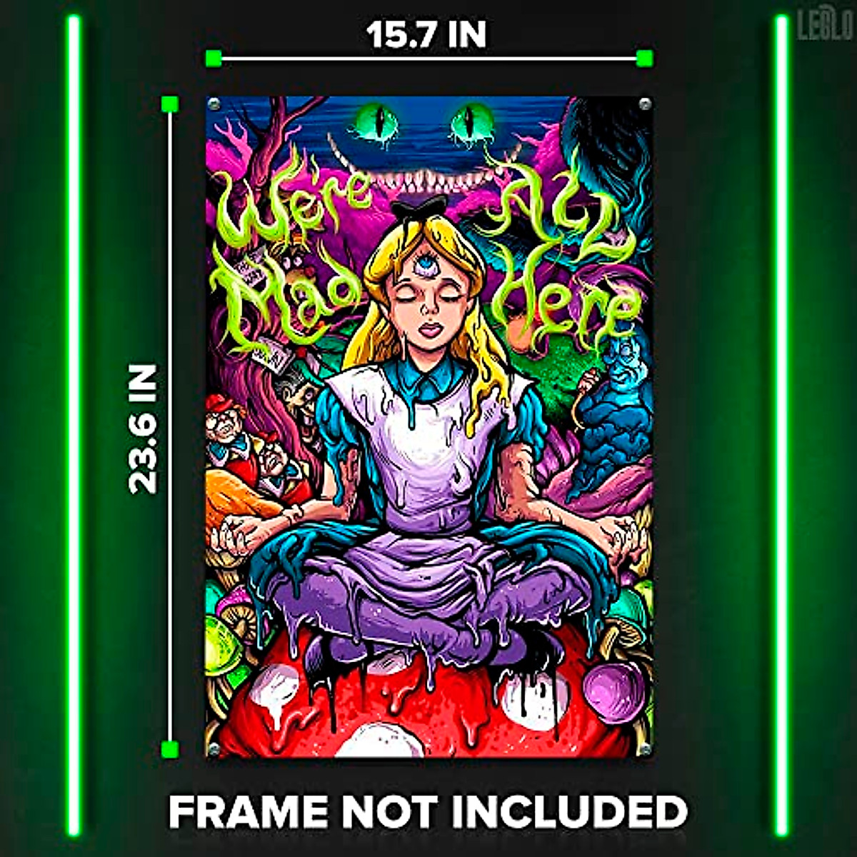 Trippy Tapestry for Bedroom Wall Decor - Alice in Wonderland Tapestry Picture Canvas Art Posters for Room Modern Wall Art Print - 15.7 x 23.6 IN (40x60cm) Bedroom Decor Posters Trippy Wall Decoration