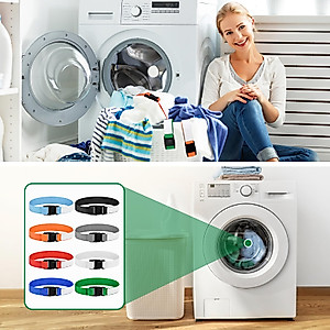 8 pcs Laundry Strap Set, Laundry Nylon Strap with Buckle Wash Care Utility Strap Loops for Laundry Nylon Strap Sock Organizer Accessories Tools for Washing Machine and Dryer