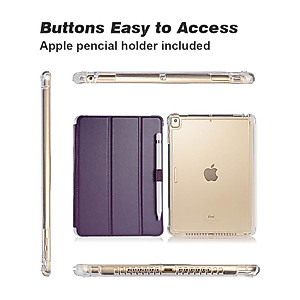 Valkit iPad Pro 9.7 Case 2016 (Old Model), Smart Slim Stand Translucent Frosted Back Cover for Apple iPad Pro 9.7 Inch (A1673 A1674 A1675) with Auto Wake/Sleep, Dark Purple