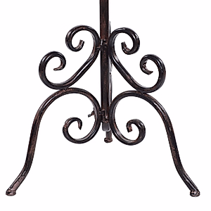 Deco 79 Metal Tall Candelabra with Scroll Designs, 19" x 19" x 61", Brown