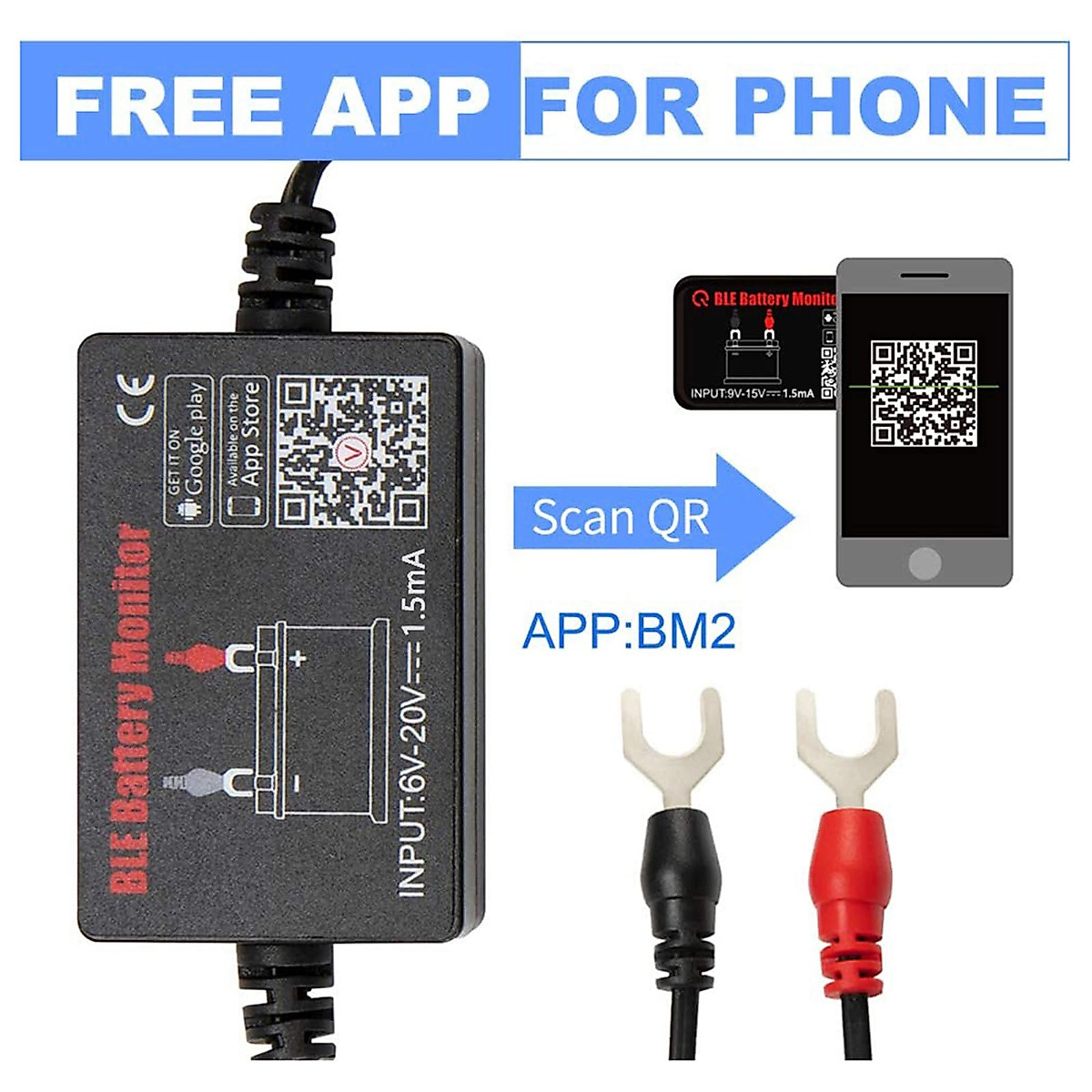 Auto Battery Monitor BM2 Bluetooth 4.0 12V Device Car Battery Tester