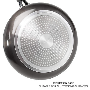 Cooking Light Nonstick Ceramic Deep Cooker, Dishwasher Safe, Scratch Resistant, Easy Food Release Interior, Cool Touch Handle and Even Heating Base, 4-Quart Jumbo Cooker, Gray