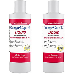 Omega-Caps Extra Strength Liquid for Cats & Dogs. Vet Formulated for Healthy Radiant Skin & Coat, Reduces Excess Shedding. Contains EPA, DHA, & Omega 3 for Joint, Heart & Immune System Support. 16 OZ.