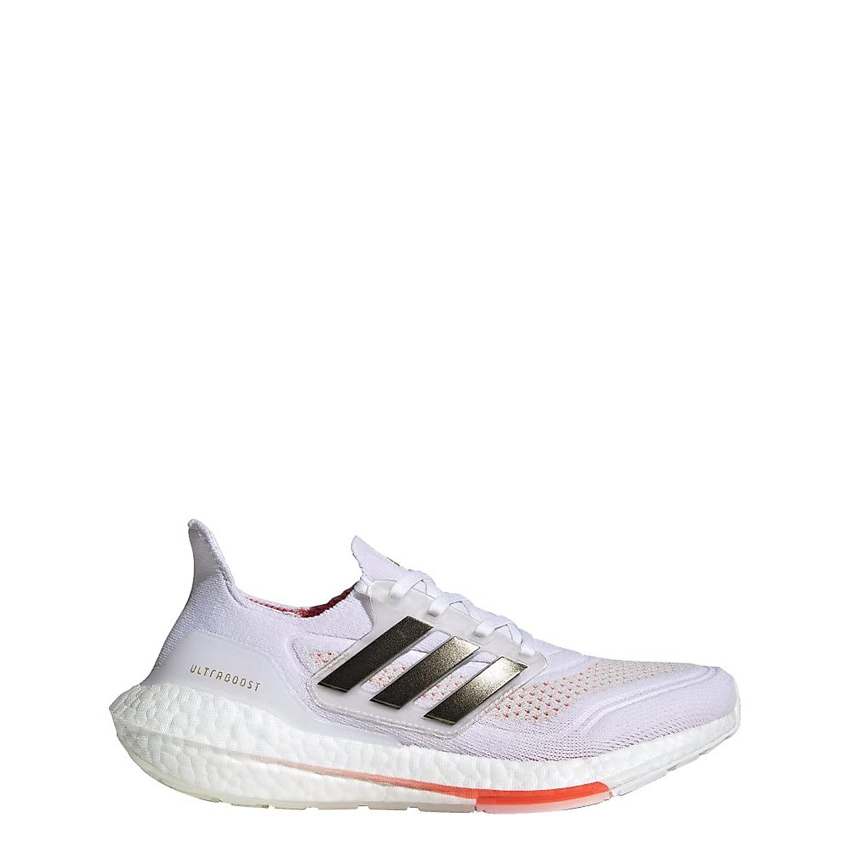adidas Women's Ultraboost 21 Running Shoe, White/Black/Solar Red, 6