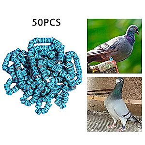 50pcs 8mm 2023 Pigeon Bands, Customized Bands for Pigeon Ring Birds Leg, Aluminum Bird Rings Leg Bands Ring Bands, Blue
