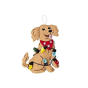 Bucilla, Christmas Dogs, Felt Applique Ornament Kit, Set of 6