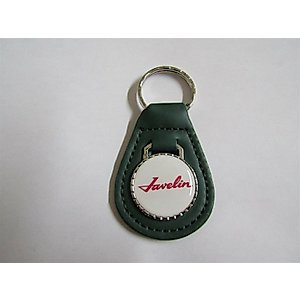 JAVELIN SCRIPT EMBLEM LOGO LEATHER KEYCHAIN - TEAL