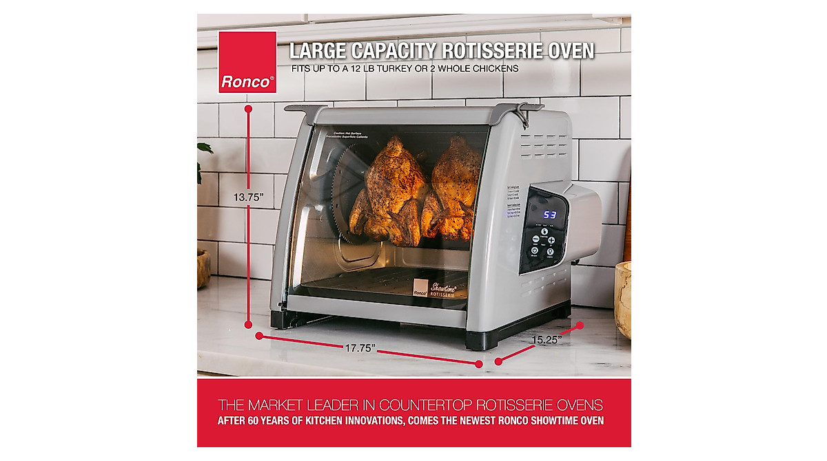 Ronco 6000 Platinum Rotisserie Oven: 12lb Capacity, Digital
