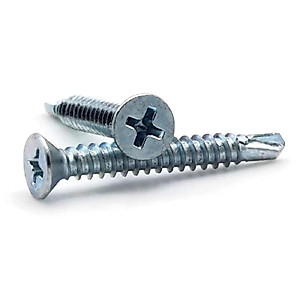#8-18 Phillips Flat Head Self Drilling Screws Zinc Plated Steel TEK Sheet Metal Screws #8-18 x 1-1/2" Qty 1000