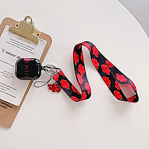 with Red Cloud Lanyard Keychain AirPods 3rd Generation Case Cover 2021, Personalised Anime and Unique IMD Process TPU Soft Airpods 3 Generation Case, Black AirPods 3rd