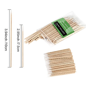 PRESKBOO 400 Count Microblading Cotton Swab, Cotton Swabs Pointed Tip, Cotton Swabs Wood Sticks, Cotton Tipped Applicator, Tattoo Permanent Supplies, Makeup Cosmetic Applicator Sticks