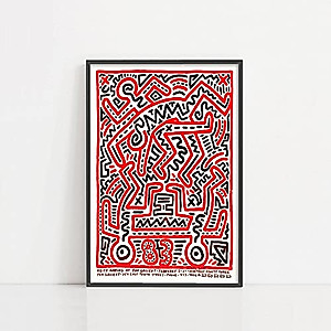 Exhibition Poster NYC - Keith Haring Art Print, Keith Haring Poster, Pop Art, Printed Contemporary Art, Living room, hotel, dining room, office, etc No Framed 12x16inch, 12x18inch and 20x30inch