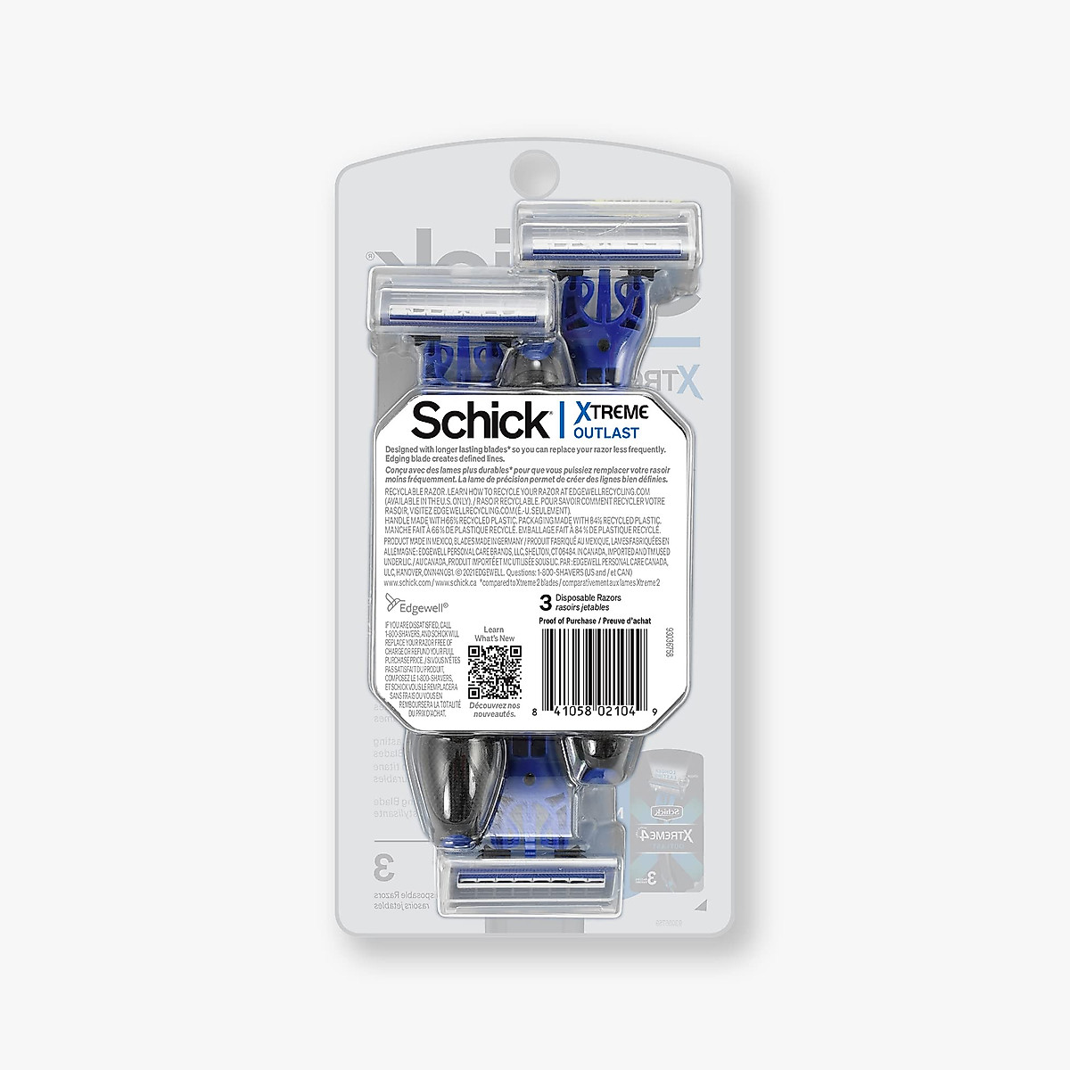 Schick Xtreme 4 Outlast Razor â€” Schick Xtreme4 Disposable Razors Men, 3 Count (Pack of 1)