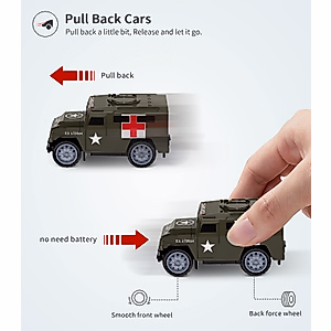Small Army Toy Cars, Geyiie Die Cast Military Truck Vehicles Toys for Kids, Army Helicopter, Tanks, Mini Car Set as Easter Basket Stuffers Gifts for Boys Girls Age 3-8, East Party Favor