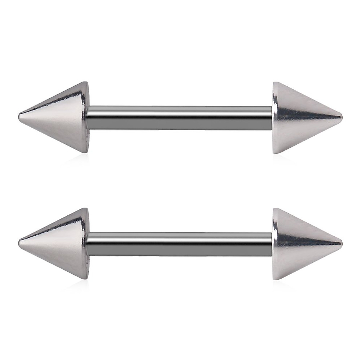 Ruifan 316L Stainless Steel Spike Nipple Shield Barbell Ring Bar Body Piercing Retainer 14G 1/2Inch 10PCS