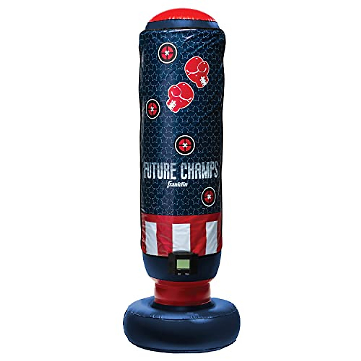 Franklin Sports Electronic Boxing Bag - Future Champs Inflatable MMA Kickboxing Bag - Toy Youth Equipment for Kids + Toddlers - 60" x 22"